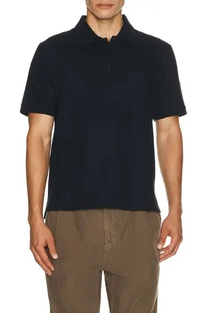Saint Laurent Cassandre Embroidered Polo - Navy