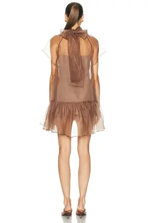 Simkhai Beaux Tiered Mini Dress In Brown