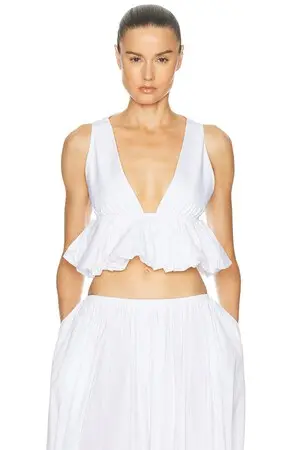 Alaïa Openwork Crop Top - Blanc