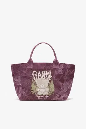 GANNI Medium Forest Teddy Tote Bag