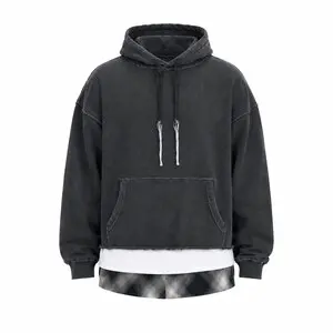 MYSIMPLICATED Oversized Three Layered Distressed Hoodie Vtwo