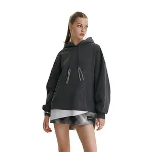 MYSIMPLICATED Oversized Three Layered Distressed Hoodie - Grey