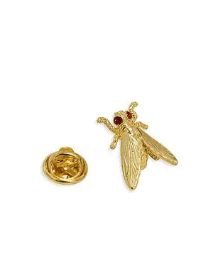 GRESHAM BLAKE Gold Fly Lapel Pin Gold