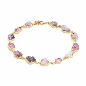 GERMAN KABIRSKI Syzygy Gold Plated Silver Bracelet With Raw Spinel - Gray/yellow