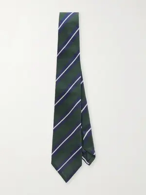 Dunhill Striped Silk Neck Ties - Green