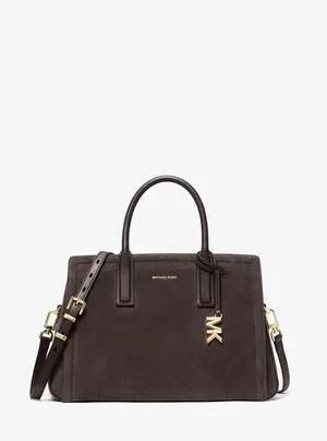 Michael Kors Laila Medium Suede Satchel