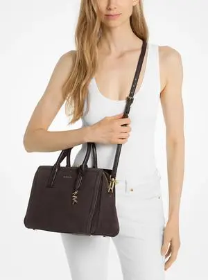 Michael Kors Laila Medium Suede Satchel
