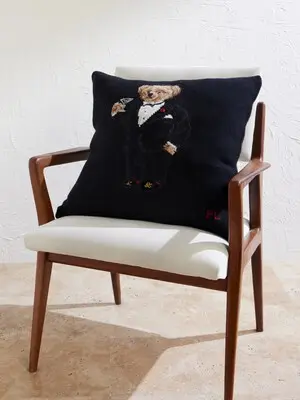 Ralph Lauren Martini Bear Cashmere-blend Cushion - Black