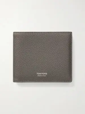 TOM FORD T Line Soft Grain Leather Bifold Wallet - Gray