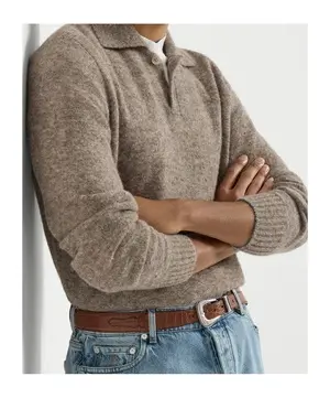 Brunello Cucinelli Alpaca, Cashmere And Wool Knit Polo