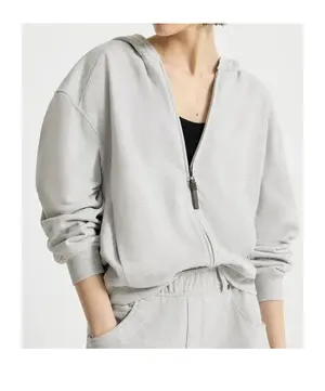 Brunello Cucinelli Cotton Smooth French-terry Topwear With Shiny Zipper-pull