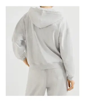 Brunello Cucinelli Cotton Smooth French-terry Topwear With Shiny Zipper-pull