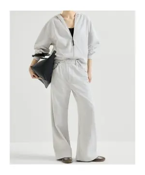 Brunello Cucinelli Cotton Smooth French-terry Topwear With Shiny Zipper-pull