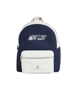 Brunello Cucinelli Grafic Print Backpack - Blue