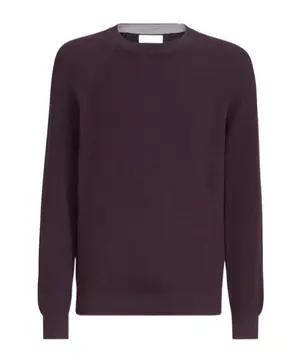 Brunello Cucinelli Cotton English Rib Sweater With Raglan Sleeves - Black