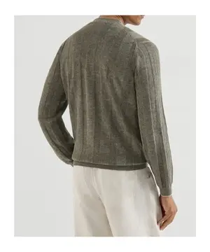 Brunello Cucinelli Linen And Cotton Textured Rib Cardigan