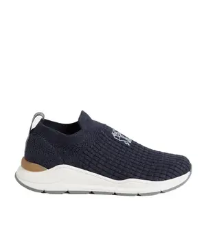 Brunello Cucinelli Logo-detail Slip-on Sneakers - Blue