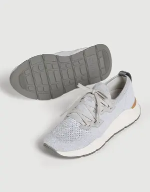 Brunello Cucinelli Cotton Chiné Knit Runners Sneakers