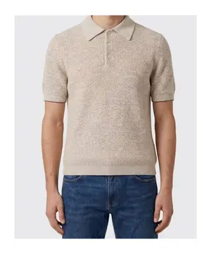 Brunello Cucinelli Half English Rib Knit Polo Shirt