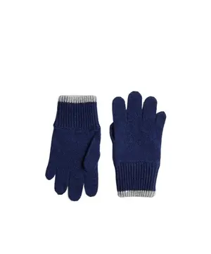 Brunello Cucinelli Cashmere Ribbed Cuff Gloves - Blue
