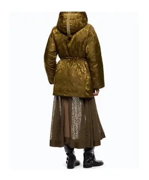 Pinko Camouflage-print Hooded Down Coat