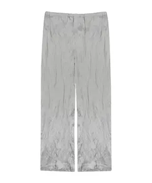 ALYSI Crinkled Wide-leg Pants - Grey