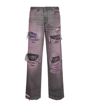 PDFCHANNEL Pdf Distressed Frayed Jeans - Black