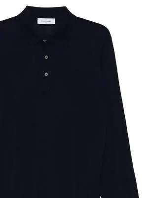 GRAN SASSO Long-sleeve Polo Shirt - Dark Blue