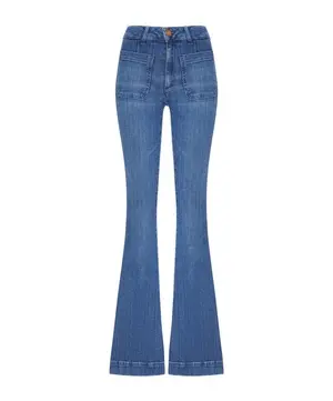 THE SEAFARER Belt-loop Flare Jeans - Blue