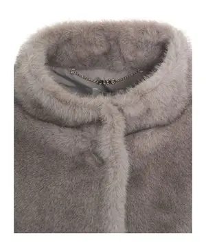 Liu Jo Long Sleeve Faux Fur Coat