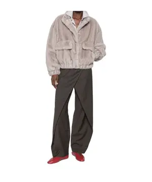 Liu Jo Long Sleeve Faux Fur Coat