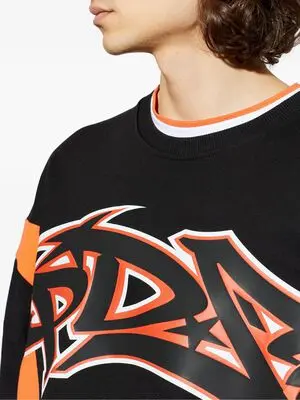 PDFCHANNEL Striped Graphic-print Sweatshirt