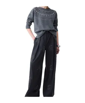 Liu Jo Wool Sweater With Jewel Embroidery