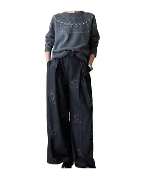 Liu Jo Wool Sweater With Jewel Embroidery