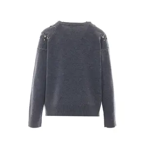 Liu Jo Wool Sweater With Jewel Embroidery