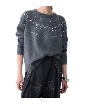 Liu Jo Wool Sweater With Jewel Embroidery