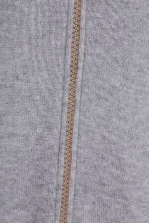 Brunello Cucinelli Cashmere Zip Up Hooded Jacket - Gray