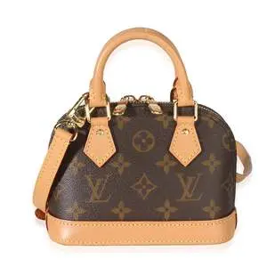 LOUIS VUITTON Monogram Canvas Nano Alma Handbag - Brown