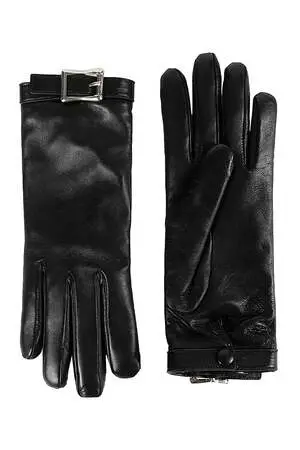 ANN DEMEULEMEESTER Arly Gloves With Buckle - Black