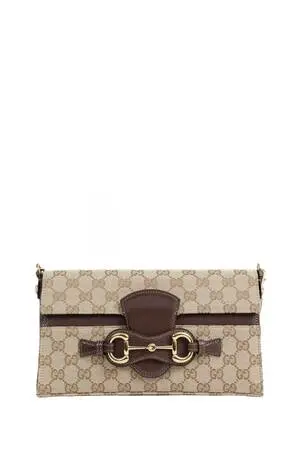 Gucci Horsebit Ristretto Medium Shoulder Bag - Brown