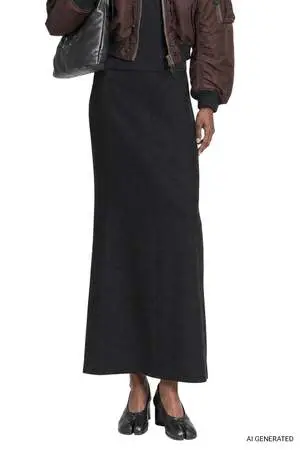MAISON MARGIELA Wool Twill Maxi Skirt
