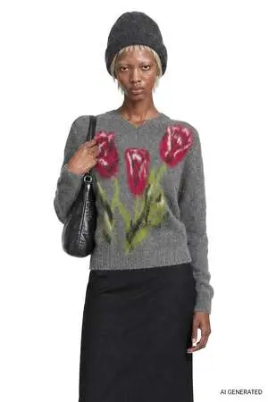 MAISON MARGIELA Brushed Alpaca V-neck Sweater