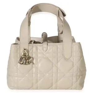 Dior Powder Macrocannage Calfskin Toujours Tote - Beige