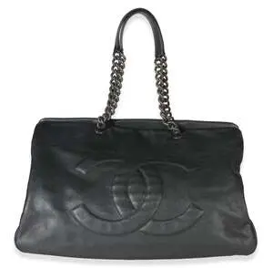 CHANEL Dark Grey Caviar 31 Large Tote