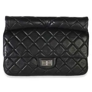Chanel Quilted Lambskin Large 2.55 Reissue Roll Clutch - Black