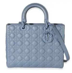 Dior Denim Ultra Matte Calfskin Cannage Lady - Blue