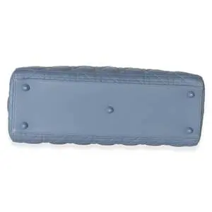 Dior Denim Ultra Matte Calfskin Cannage Lady Top Handle - Blue