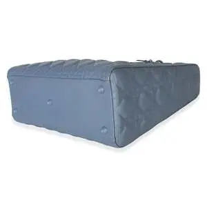 Dior Denim Ultra Matte Calfskin Cannage Lady Top Handle - Blue