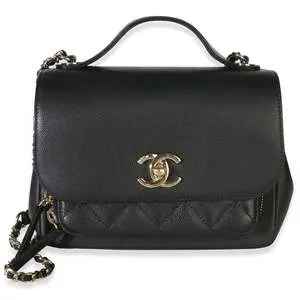 Chanel Quilted Caviar Business Affinity Bag - Black