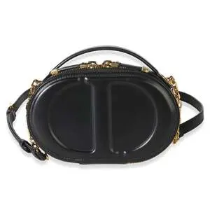 Dior Calfskin Cd Signature Oval Camera Bag - Black